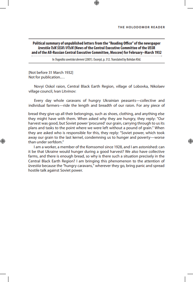 Political summary of unpublished letters from the Reading Office - HREC